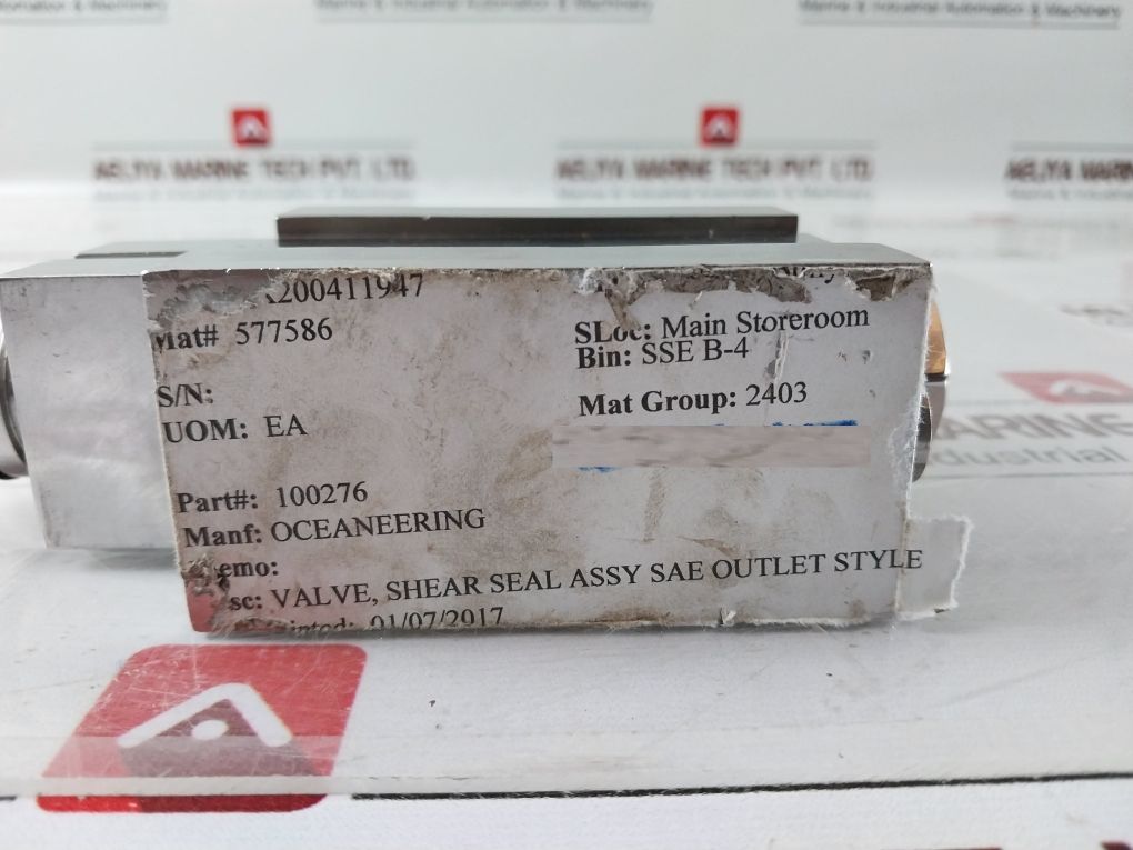 Oceaneering 100276 Shear Seal Valve – 3000 PSI – Aeliya Marine