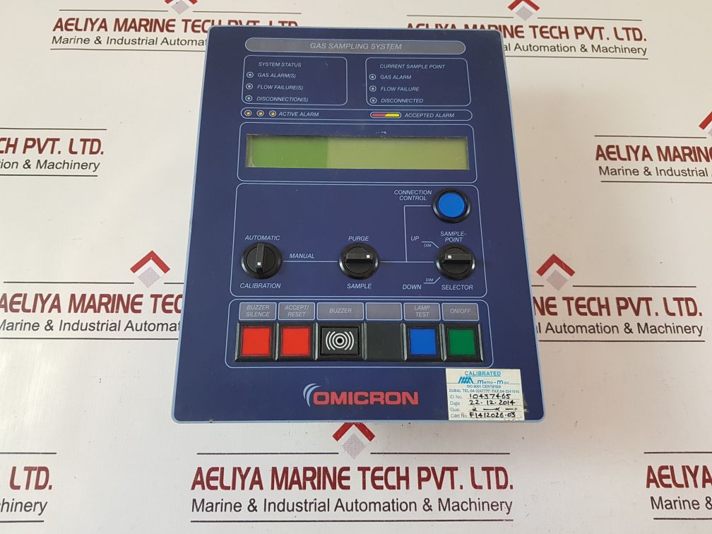 Omicron Ogs 3.1 Display Rev. 1.01 Gas Sampling System – Aeliya Marine
