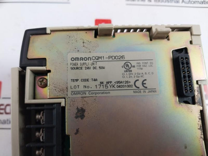 Omron Cqm1-pd026 Power Supply Unit 24V & Cqm1H-cpu51 Programmable Cont ...