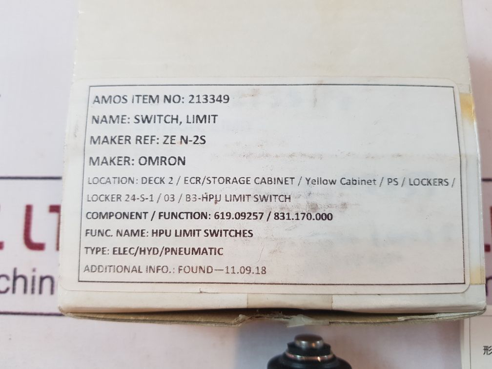 Omron Ze-n-2S Limit Switch – Aeliya Marine
