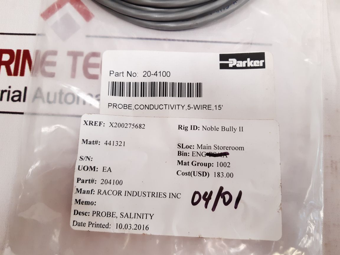 Parker 20-4100 Salinity Conductivity Probe 5-wire 15 – Aeliya Marine