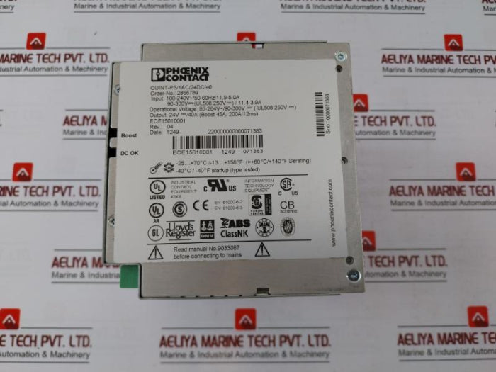 Phoenix Contact Quint-ps/1Ac/24Dc/40 Power Supply Unit 2866789 – Aeliya ...