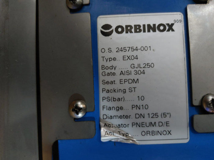 Orbinox Ex04 Knife Gate Valve Gjl250 Pn10 Dn125 – Aeliya Marine