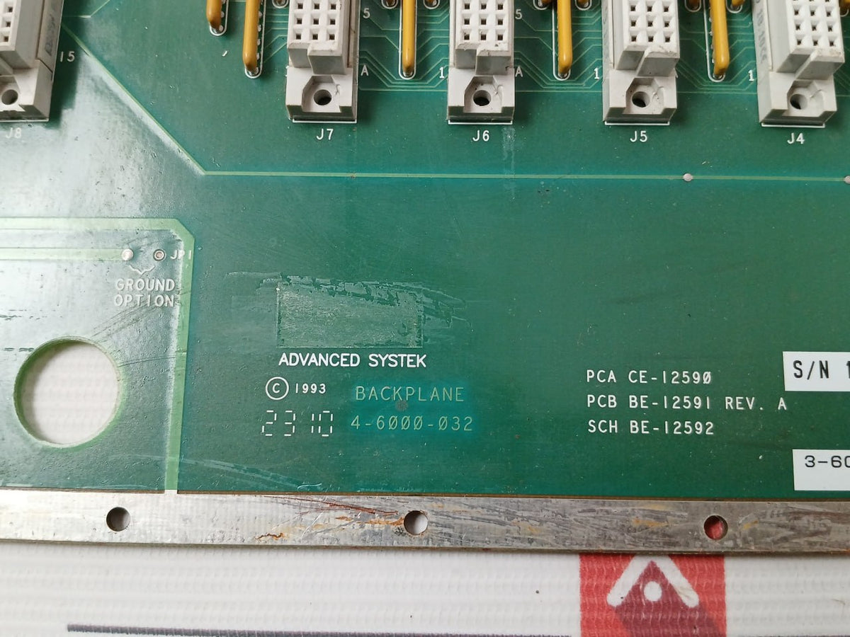 Advanced Systek 4-6000-032 Backplane Module Pcb 94V-0 Pca Ce-12590 Rev ...