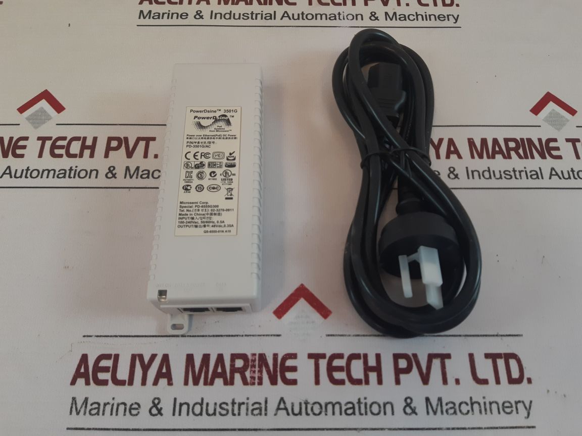 Powerdsine/Microsemi Pd-3501G/Ac 1-port Power Over Ethernet (Poe) Inje ...