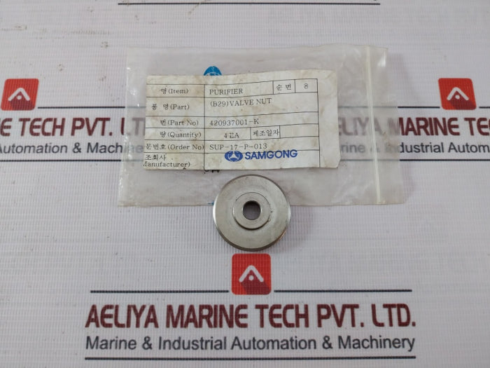 Samgong B29 Valve Nut 420937001-k, 04Z-000-0F4 – Aeliya Marine