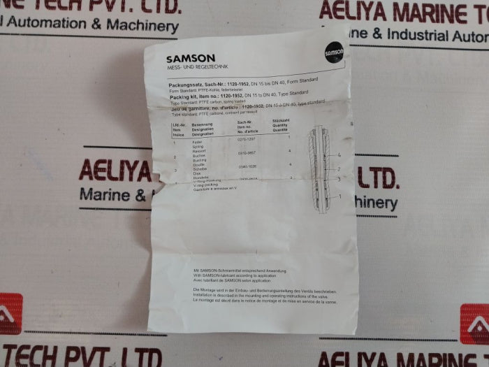 Samson 1120-1952 Ptfe V-ring Packing Set – Aeliya Marine