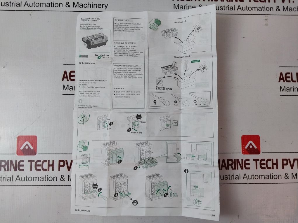 Schneider Micrologic 2.2 Trip Unit NSX Series – Aeliya Marine