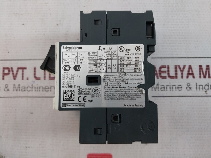 Schneider Electric Gv2Me16 Tesys Deca Motor Protection Circuit Breaker ...