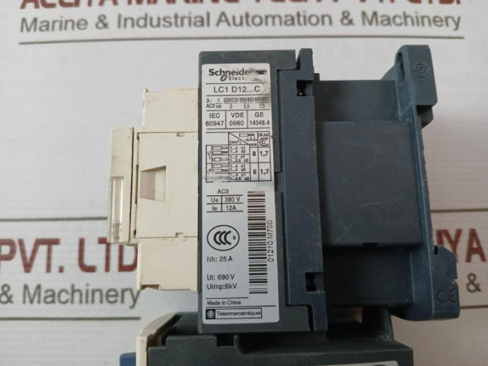 Schneider Electric Lc1D12 Thermal Overload Relay W/ Tesys D Contactor ...