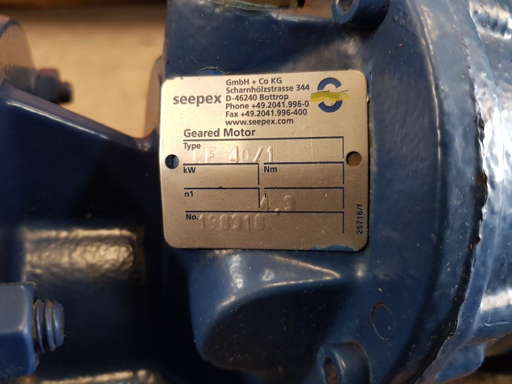 Seepex Atlas Incinerators Rf 40/1 Geared Motor Pump – Aeliya Marine