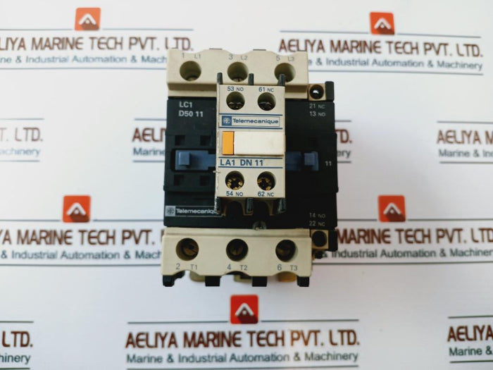 Telemecanique Lc1 D5011 Contactor With La1 Dn11 Auxiliary Contact Bloc ...