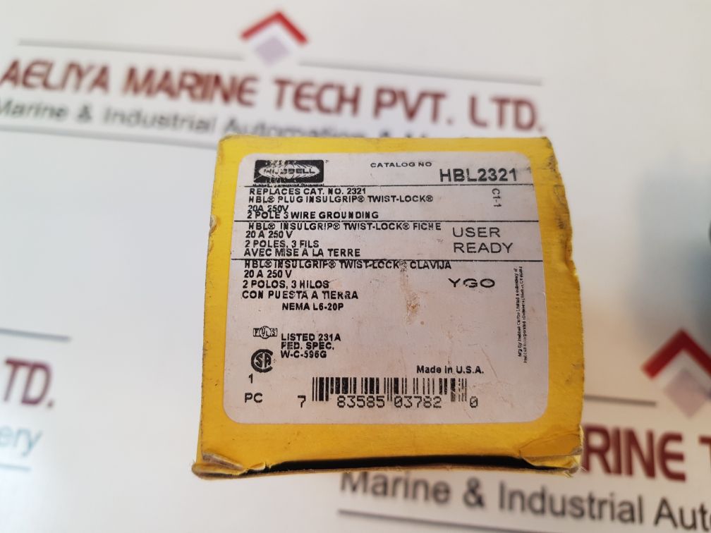 Set Of 2X Hubbell Hbl2321 Twist-lock Plug – Aeliya Marine Tech Pvt. Ltd.