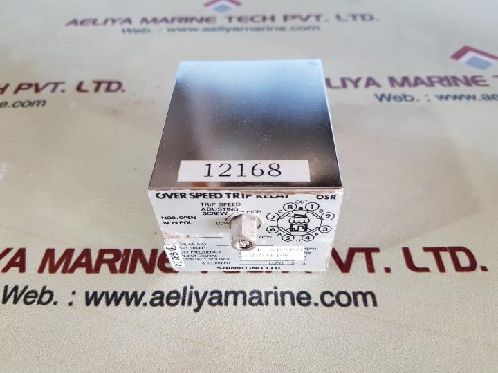 Shinko Over Speed Trip Relay Set Speed 1220Rpm – Aeliya Marine