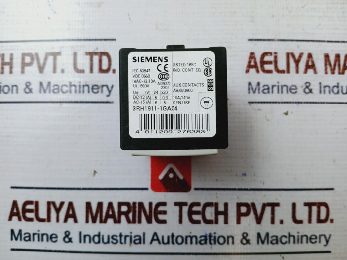 Siemens 3Rh1911-1Ga04 Auxiliary Switch Block A600/Q600 10A/240V ...