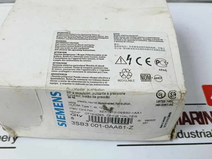 Siemens 3Sb3 001-0Aa61-z Illuminated Pushbutton 22 Mm – Aeliya Marine