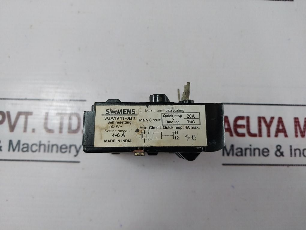 Siemens 3Ua19 11-0Bj Bimetal Relay – Aeliya Marine