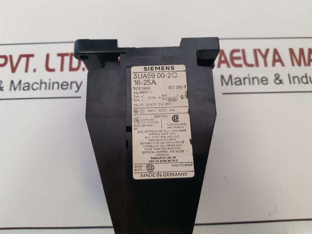 Siemens 3Ua5900-2C Contactor 16-25A – Aeliya Marine