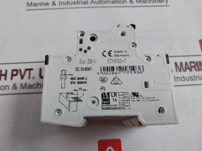 Siemens 5Sy4310-7 3-pole Miniature Circuit Breaker 400V 10Ka – Aeliya Marine