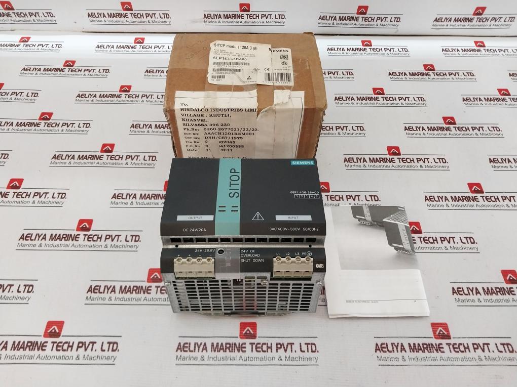 Siemens 6Ep1 436-3Ba00 Sitop Modular 20A 3 Ph Power Supply 400-500V 3A ...