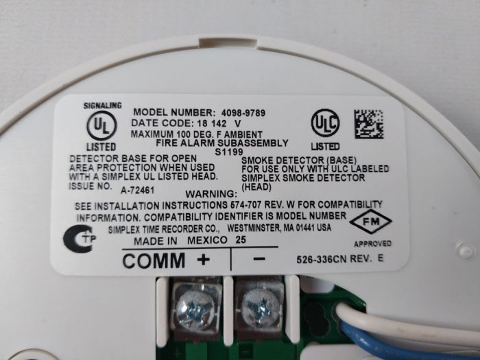 Simplex 4098-9789 Smoke/Heat Detector Base – Aeliya Marine