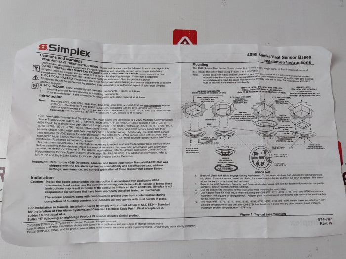 Simplex 4098-9789 Smoke/Heat Detector Base – Aeliya Marine