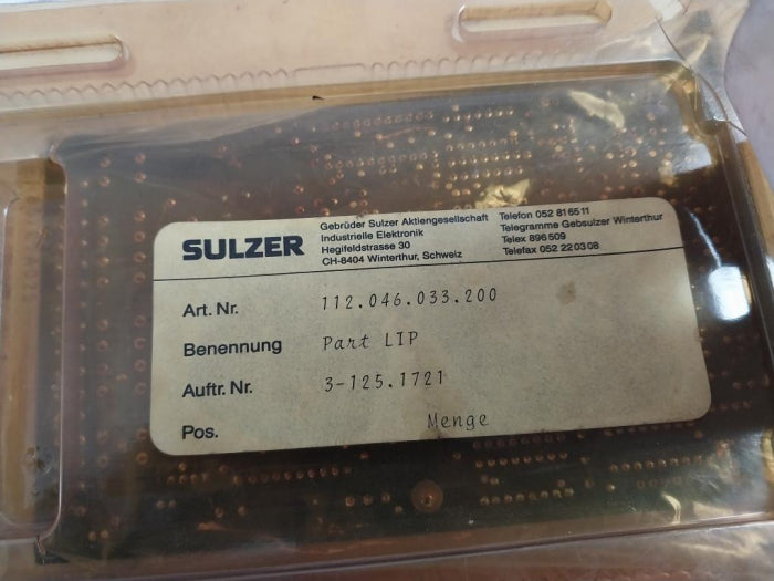 Sulzer 112.046.033.200 Pcb For Load Indicator Position Unit 857Etaq25 ...