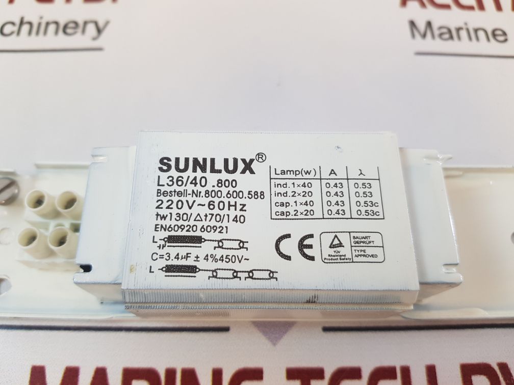 Sunlux L36/40.800 Magnetic Ballast 220V~60Hz – Aeliya Marine