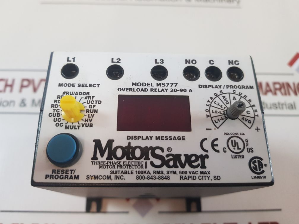 Symcom Motorsaver Ms777 Overload Relay 20-90 A – Aeliya Marine