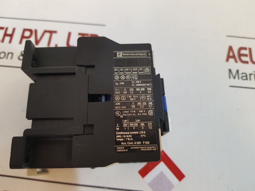 Telemecanique Lc1 D09 01 Contactor T85 25A – Aeliya Marine