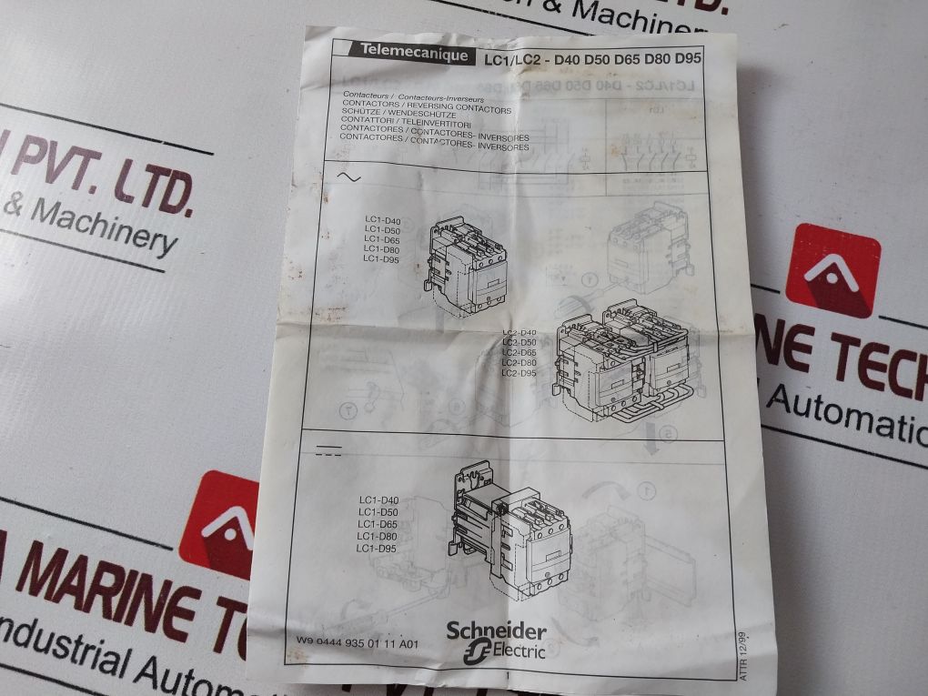 Telemecanique Lc1 D95 (Lc1 D9511) Contactor 230V 50Hz – Aeliya Marine ...