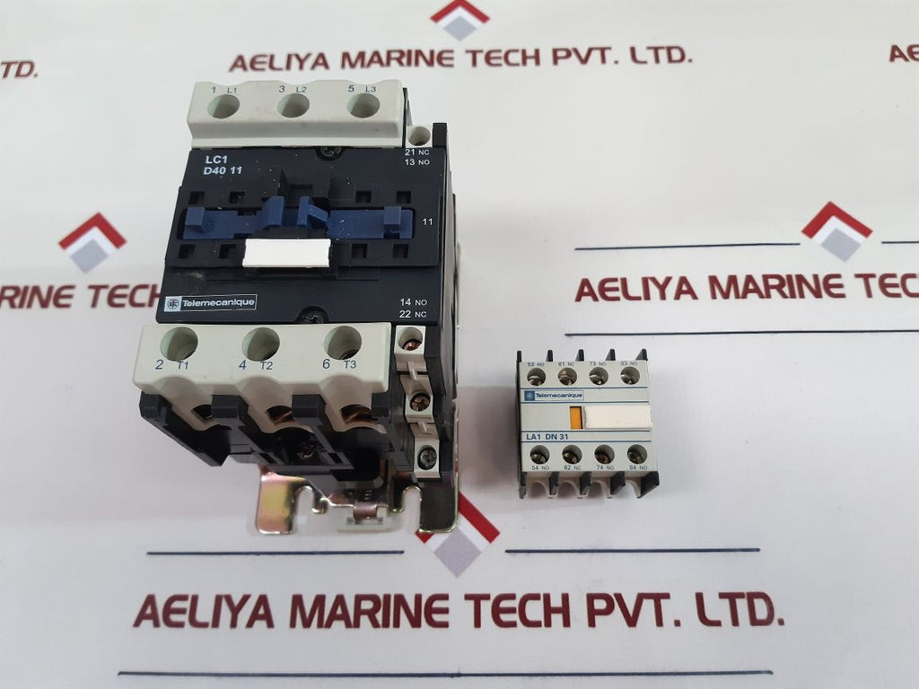 Telemecanique/Schneider Lc1 D40 11 Contactor La1 Dn31 Contact Block ...