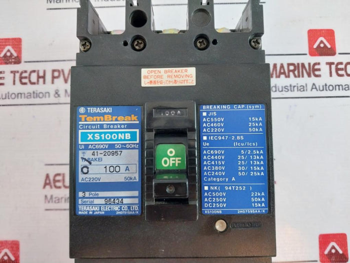 Terasaki Electric Xs100Nb Tembreak Circuit Breaker – Aeliya Marine