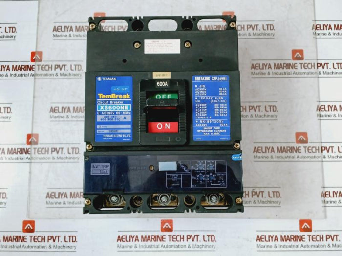 Terasaki Tembreak Xs600Ne Circuit Breaker 3 Pole 300-600A Ac690V 50 ...