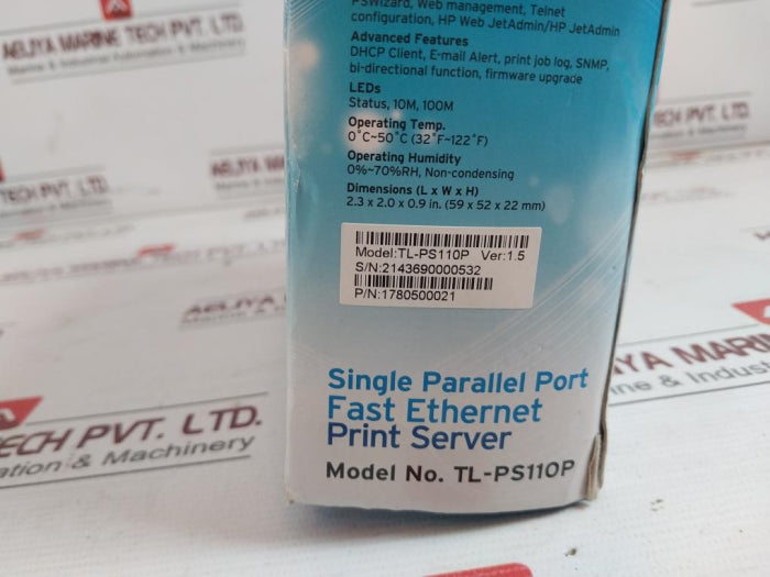 Tp-link Tl-ps110P Single Parallel Port Fast Ethernet Print Server Ver ...