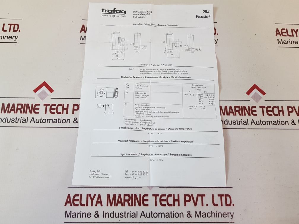 Trafag Picostat 9B4.3377 Pressure Switch – Aeliya Marine
