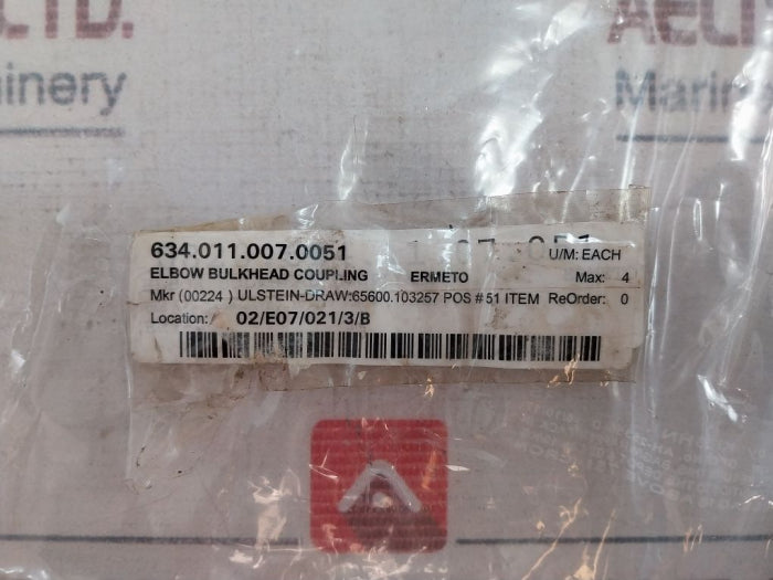 Ulstein Elbow Bulkhead Coupling – Aeliya Marine