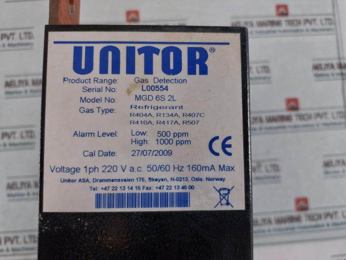 Unitor Mgd 6S 2L Marine Refrigerant Gas Leak Monitor 50/60Hz – Aeliya ...