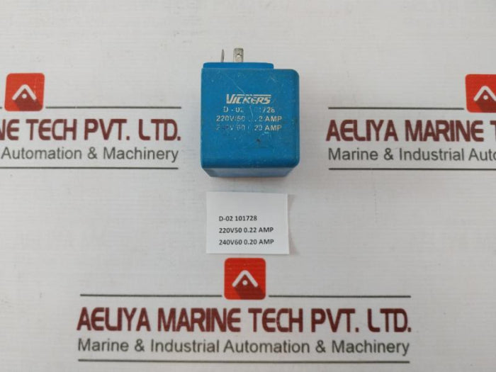 Vickers D-02 101728 Solenoid Valve Coil 220V/50Hz 0.22A 240V/60Hz 0.20 – Aeliya Marine