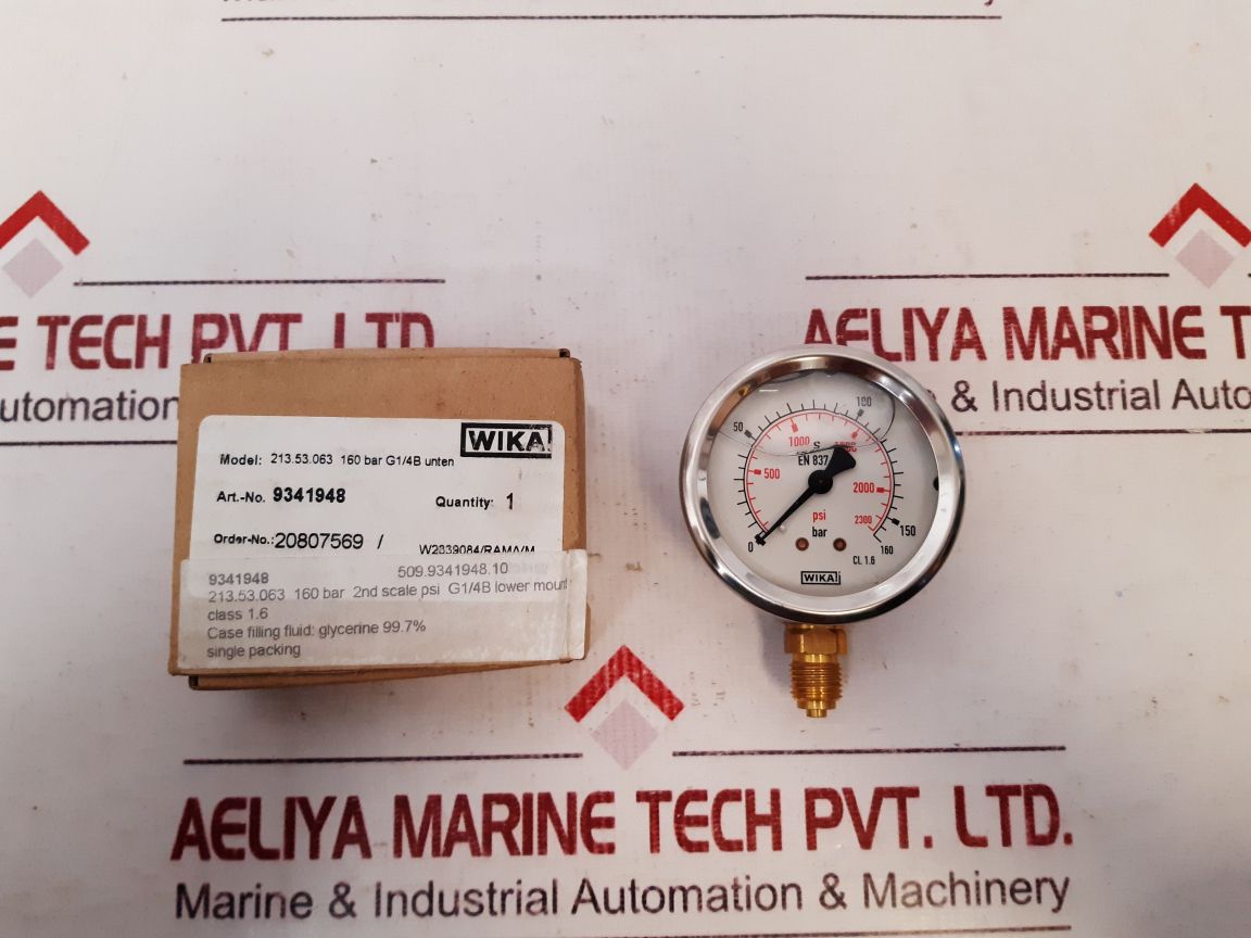Wika 213.53.063 Pressure Gauge 0 To 160 Bar – Aeliya Marine