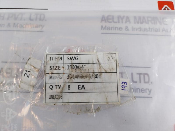 Wj 1500#4" Asme B16.20 Metallic Gasket For Pipe Flange 304/304/Fg/304 – Aeliya Marine